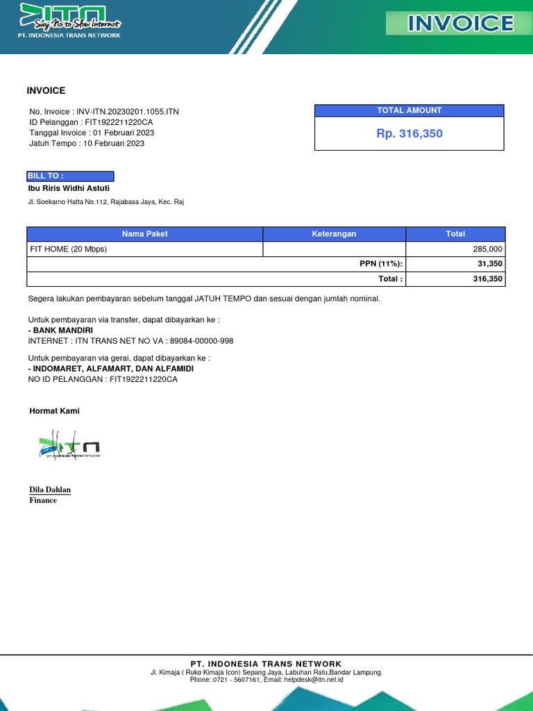 Invoice Pembayaran | PDF