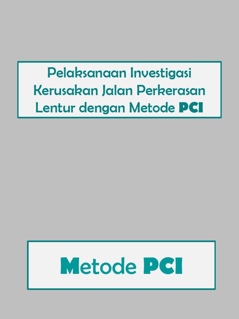Contoh Penilaian PCI | PDF | Metode & Bahan Ajar | Komputer