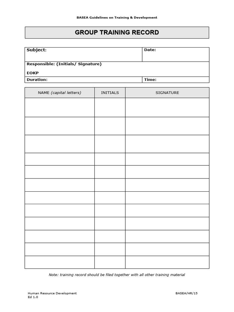 Training Record | PDF