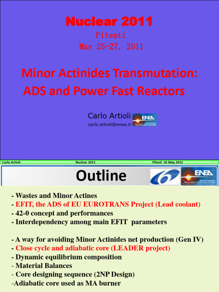 Minor Actinides Transmutation - ADS and Power Fast Reactors | PDF | Plutonium | Nuclear Reactor