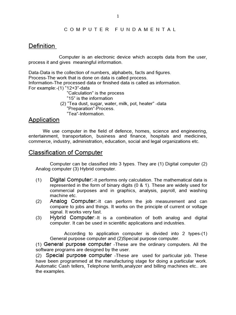 Fundamental Notes Details | PDF