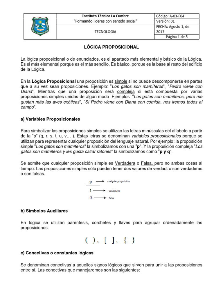 LOGICA_PROPOSICIONAL21 | PDF | Proposición | Lógica