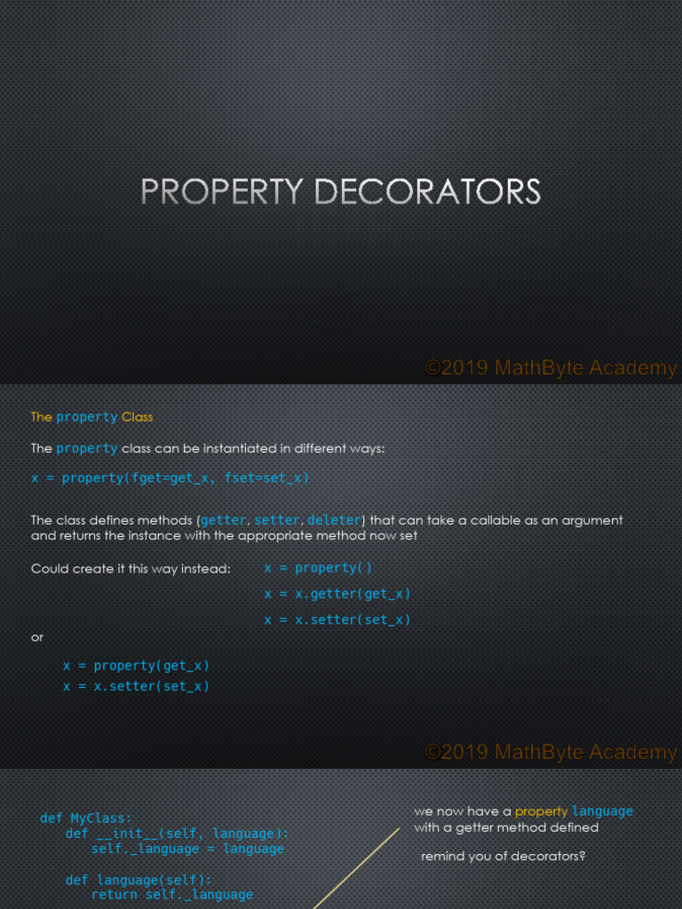 020 Property Decorators Lecture Pdf Computer Programming Object Oriented Programming 5664