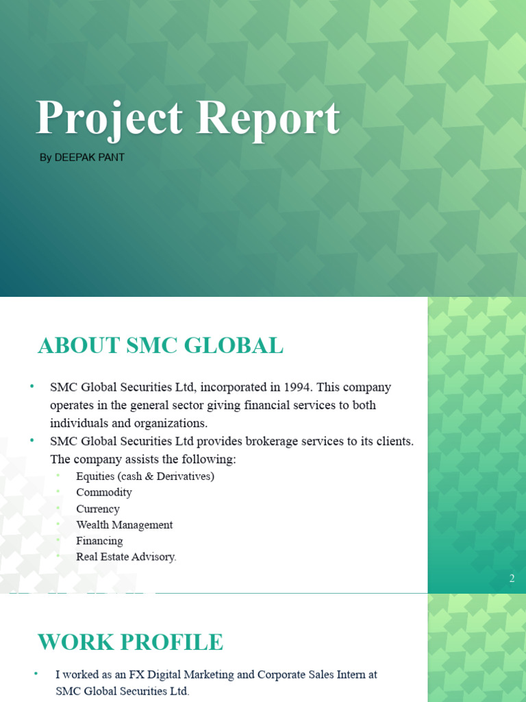 SMC Project Report - by Deepak Pant | Download Free PDF | Internship ...