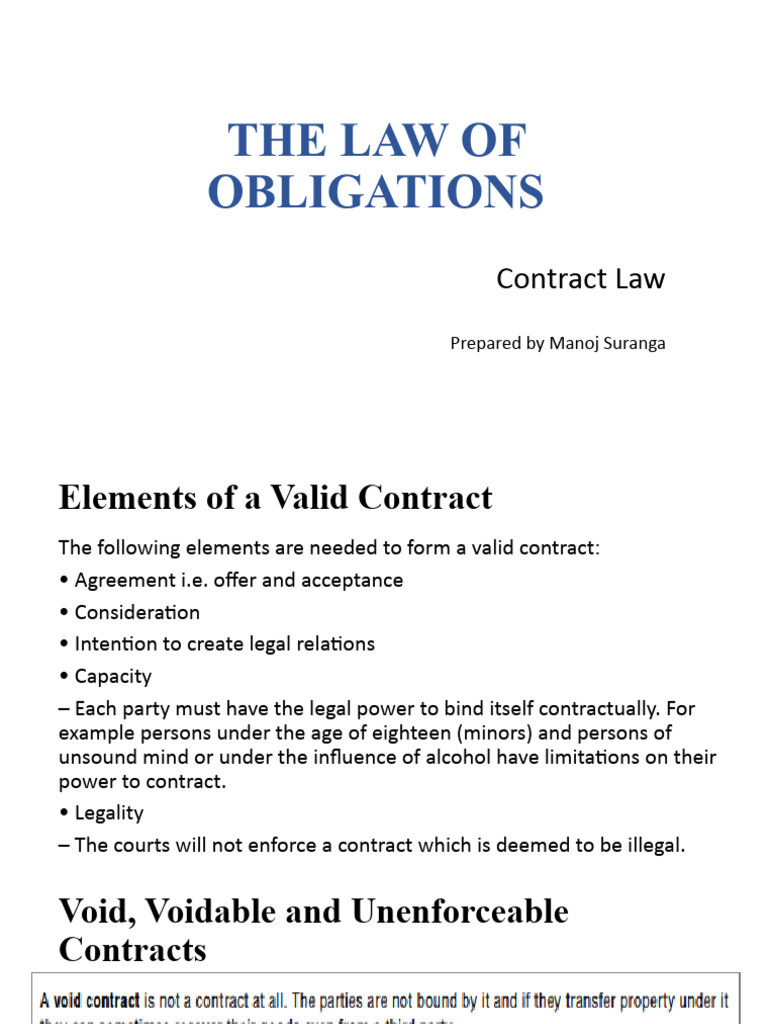 The Law of Obligations | PDF | Offer And Acceptance | Legal Concepts