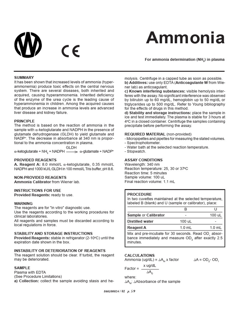 2 IFU - Ammonia | PDF | Chemical Substances | Physical Sciences