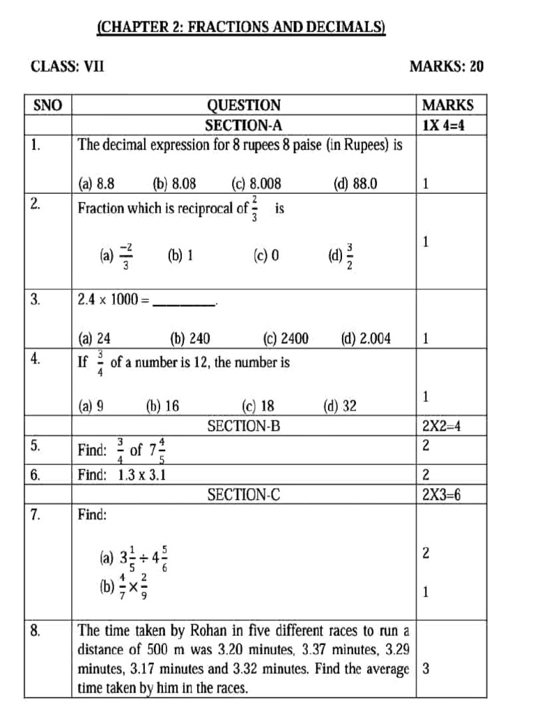 Practice Sums Fraction and Decimals. | PDF | Arithmetic | Mathematics