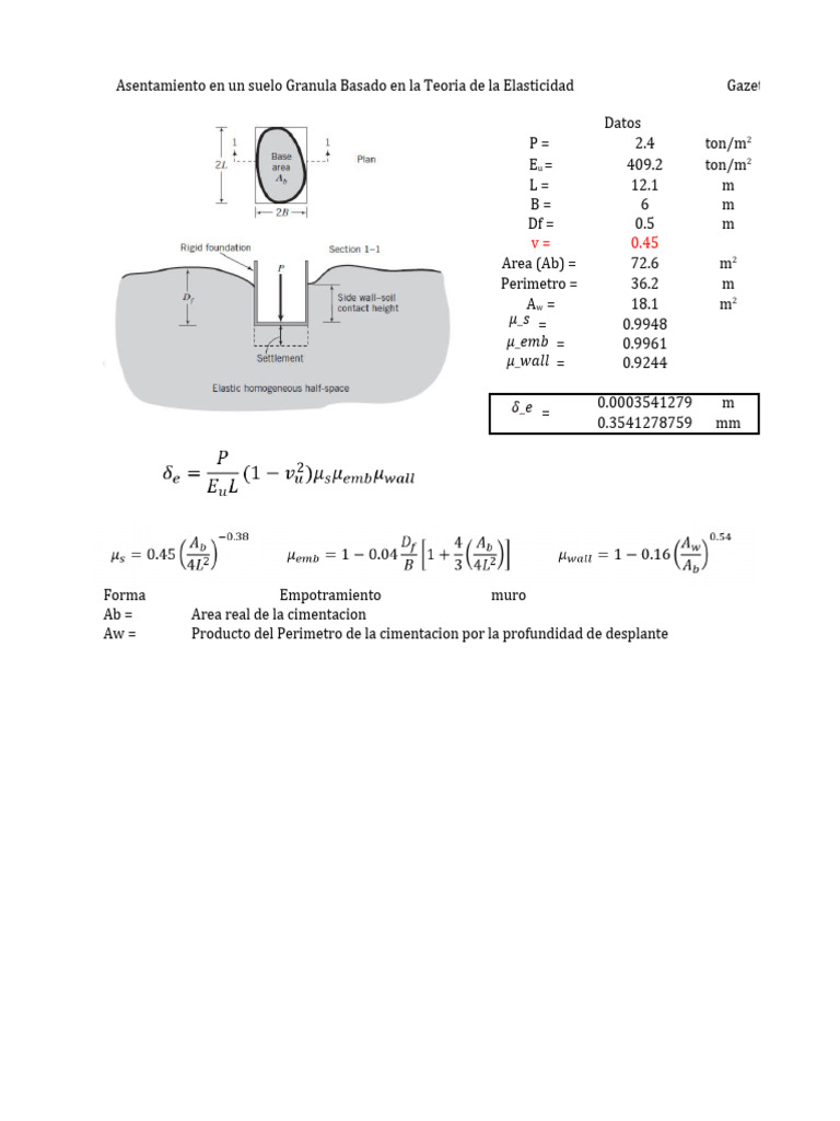 Asentamientos Elasticos Pdf Ingeniería De Edificación Ingeniería