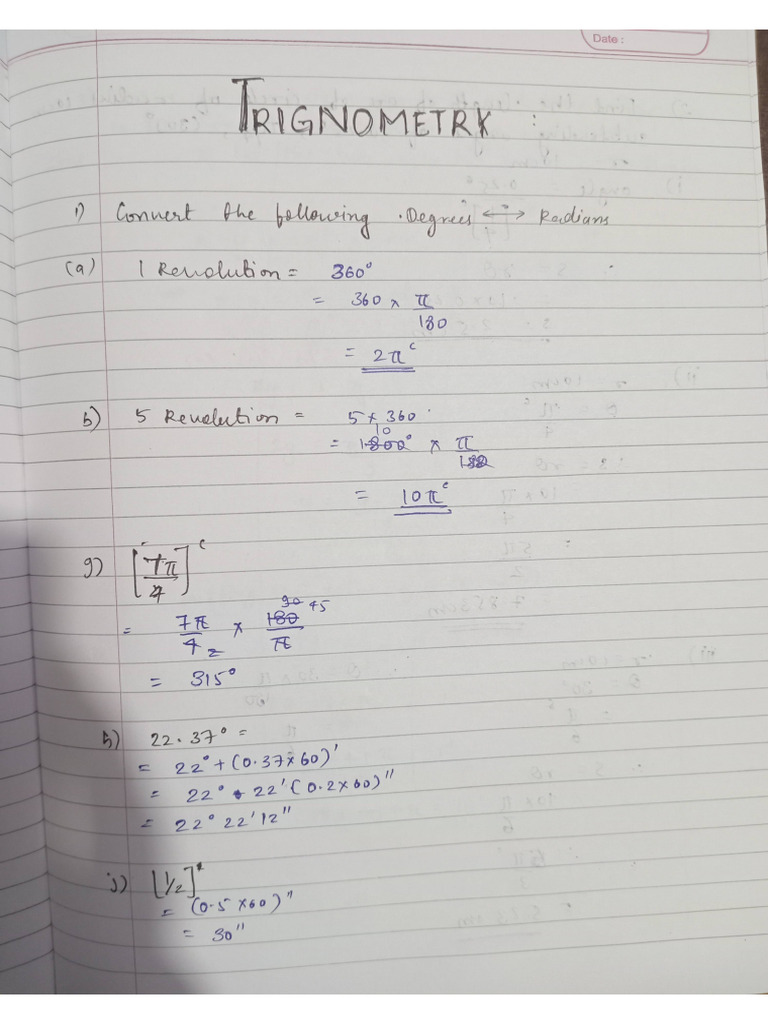 Trignometry Tutorial | PDF