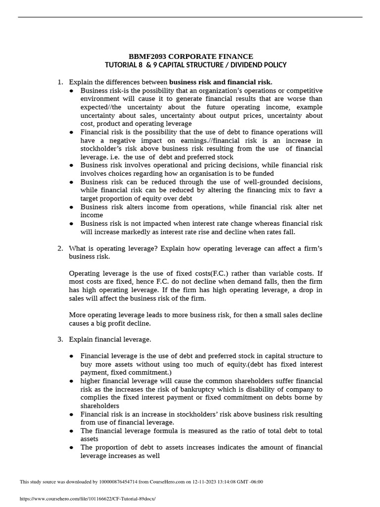 CF Tutorial 8 9 | PDF