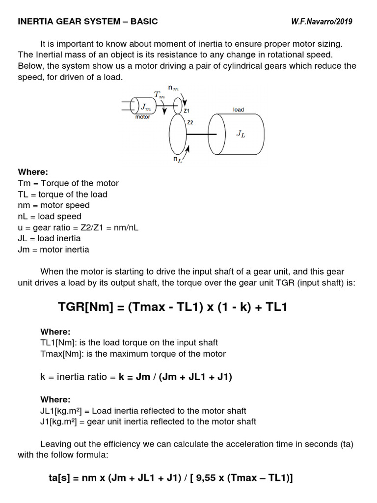Gear System | PDF | Torque | Weight