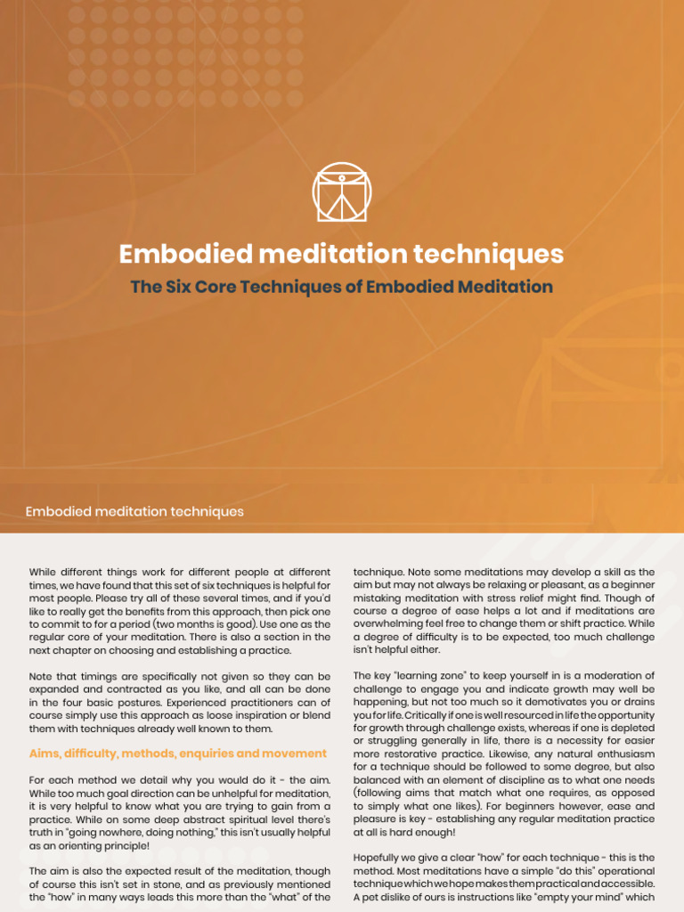 Embodied Meditation Techniques | PDF | Meditation | Feeling