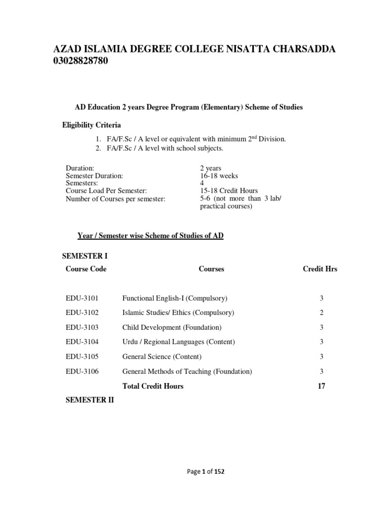 AD Education 2 Years Degree Program | PDF | Child Development | Spreadsheet