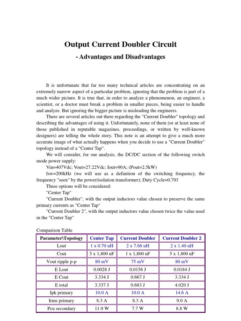Output Current Doubler Circuit | PDF | Transformer | Rectifier