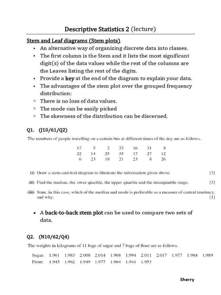 2 - Descriptive Statistics 2 (Lecture) | PDF | Histogram | Descriptive Statistics