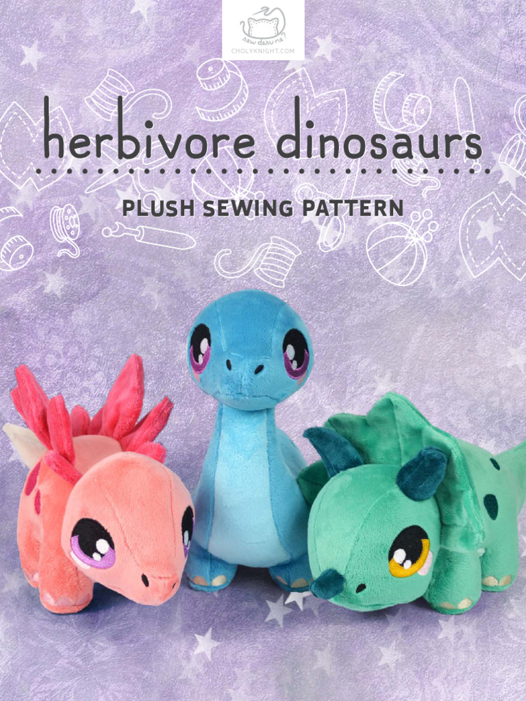 Patrón para Hacer Dinosaurios de Peluche. | PDF | Sewing | Yarn