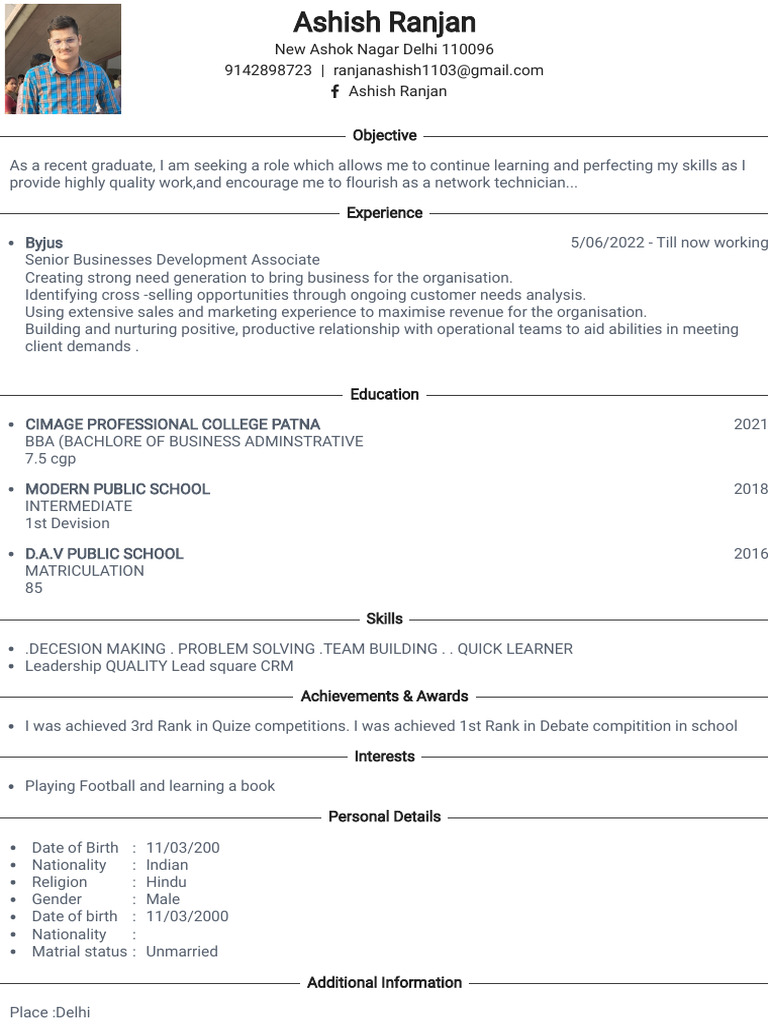 CV 2024011212372131-1 | PDF | Human Communication | Cognition