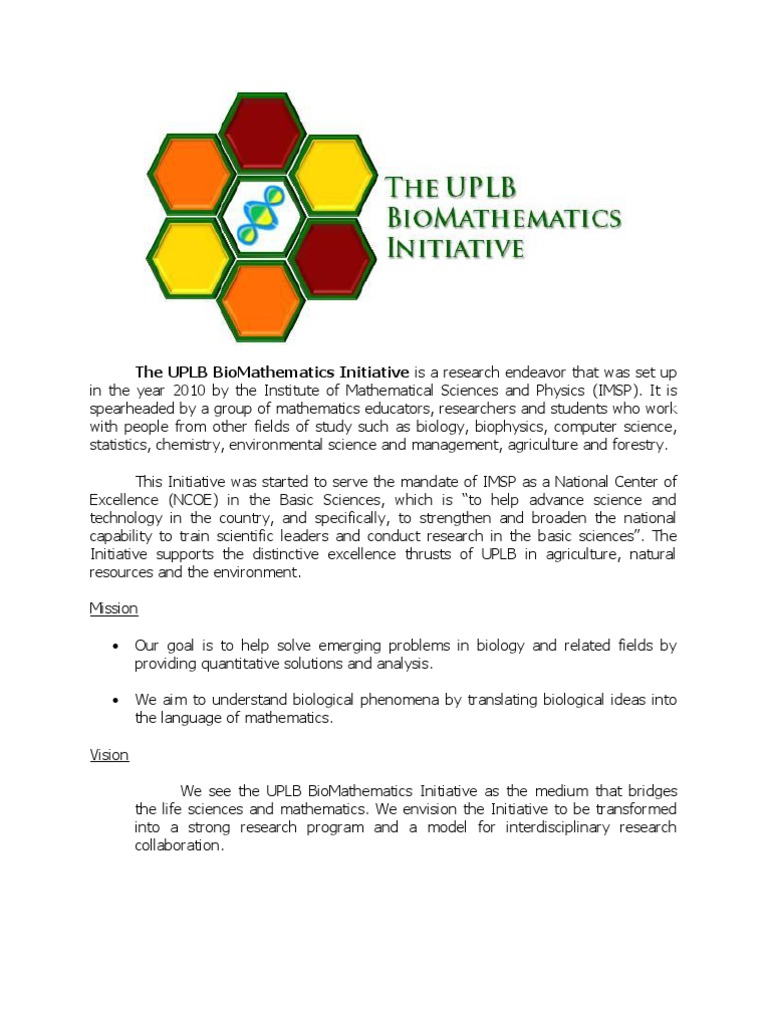 UPLB Biomath Write Up | PDF | Mathematical And Theoretical Biology ...