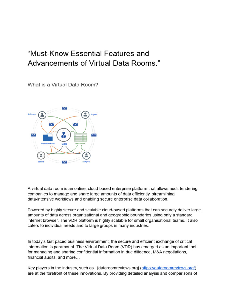 Blog Post For Virtual Data Room Written by Kavaskar ?-1 | PDF | Cloud ...