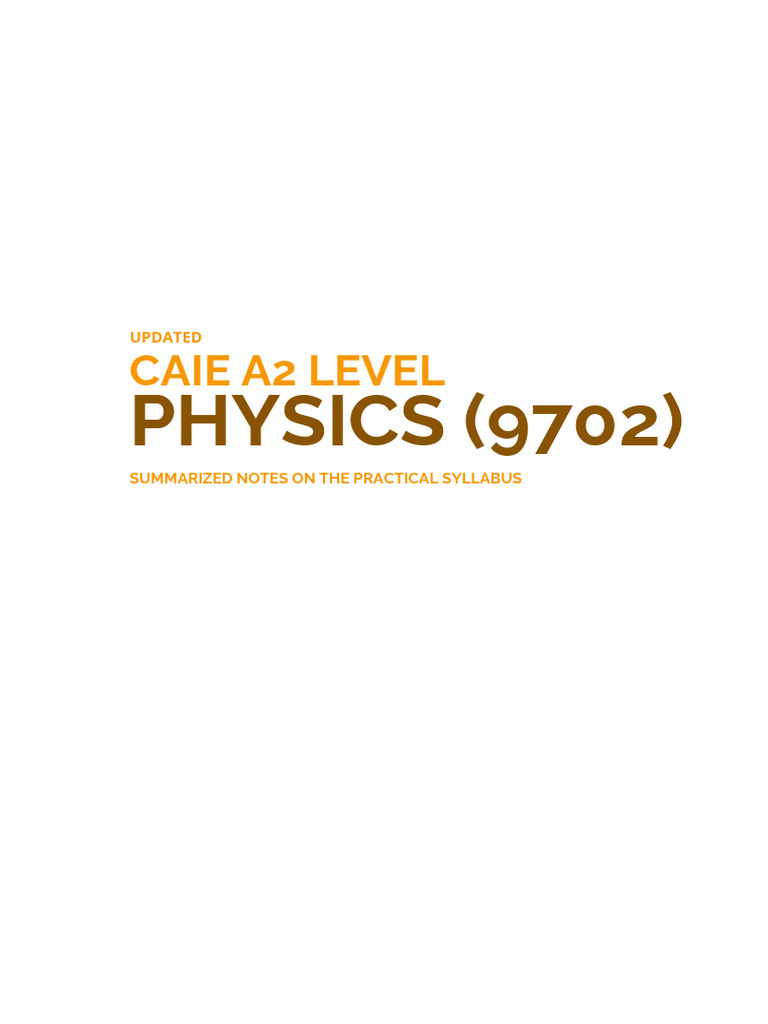 Caie A2 Level Physics 9702 Practical v1 | PDF | Significant Figures ...