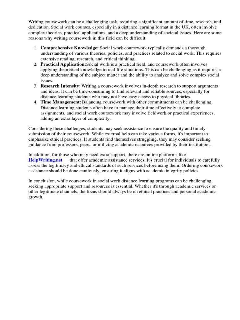 Social Work Courses Distance Learning Uk | PDF | Distance Education ...