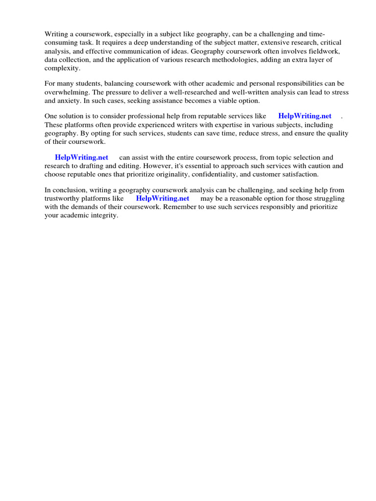 Geography Coursework Analysis | PDF | Tourism | Geography