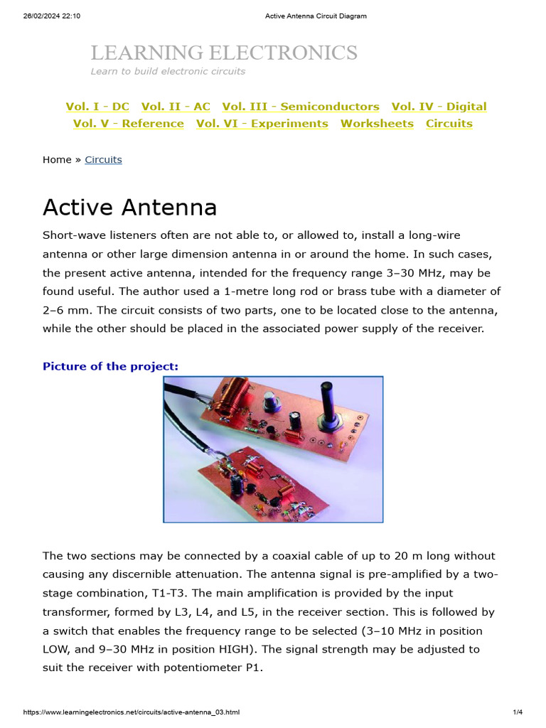 Active Antenna Circuit Diagram | PDF | Science & Mathematics