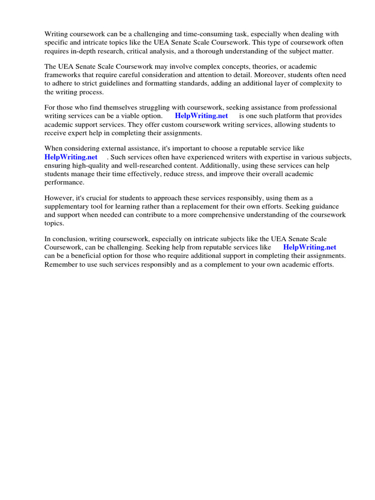 Uea Senate Scale Coursework | PDF