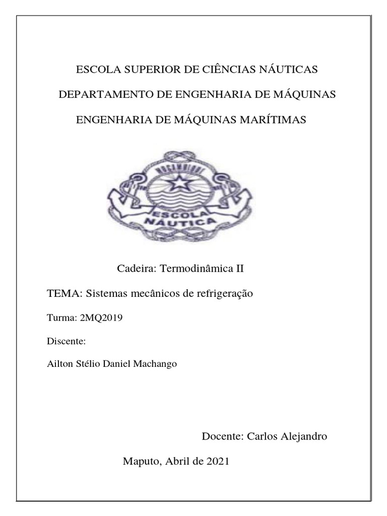 Refrigeracao Ailton Machango | PDF