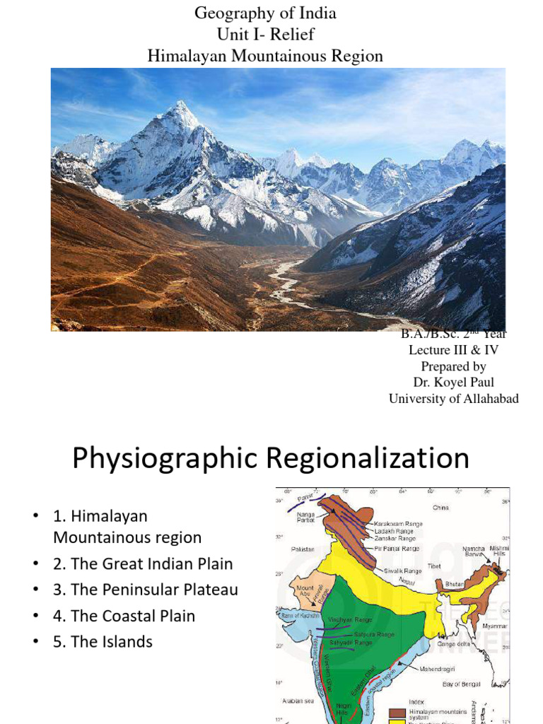 Physiographic Division of Himalaya..-Compressed | PDF | Himalayas | Geology