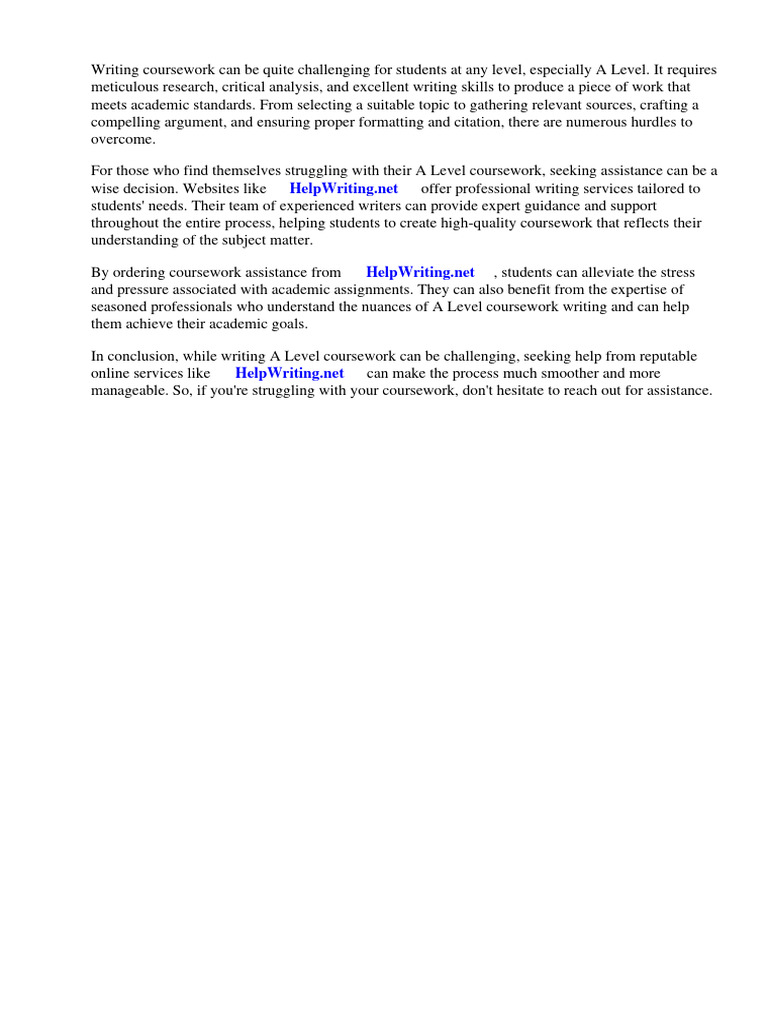 A Level Coursework Writing | PDF