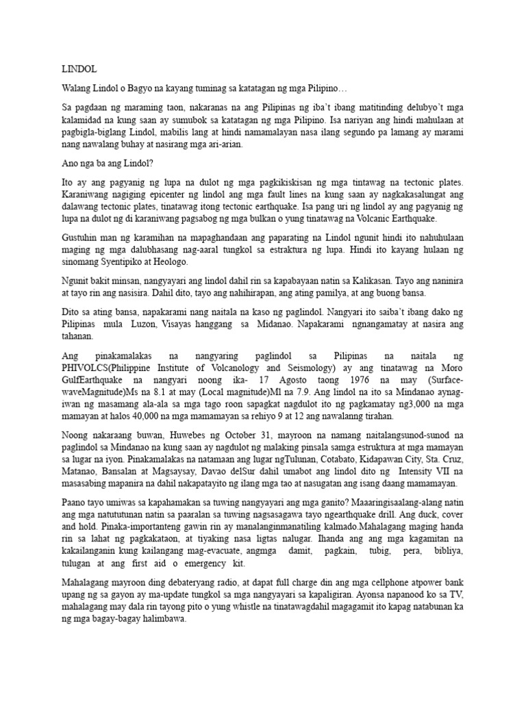 LINDOL - Maikling Kwento | PDF