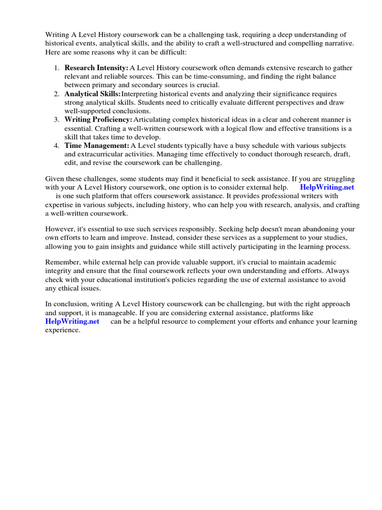 How To Write A Level History Coursework | PDF | Essays | Primary Sources