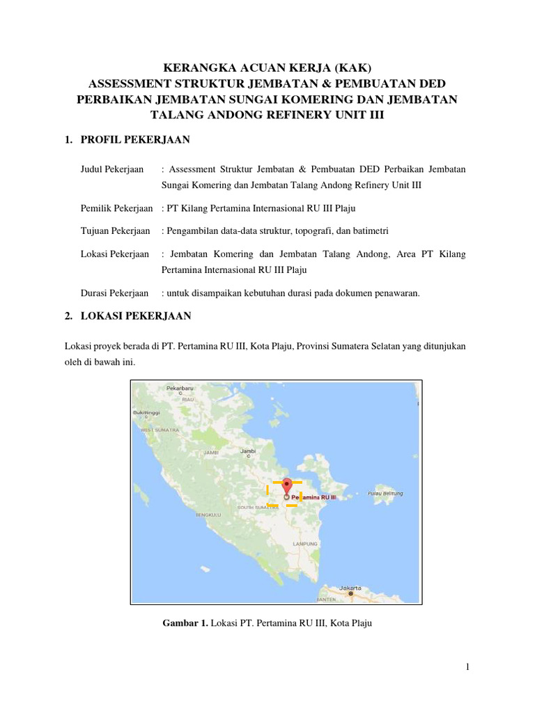 KAK Jembatan Komering Untuk Subkon (Final Draft) | PDF