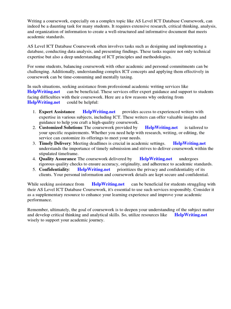 As Level Ict Database Coursework | PDF