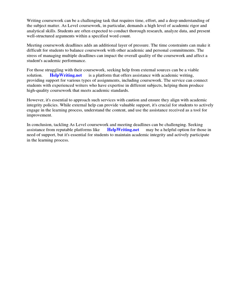 As Level Coursework Deadline | PDF