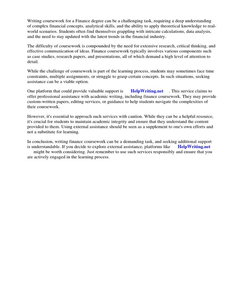 Finance Degree Coursework | PDF | Financial Analyst | Certified Public ...