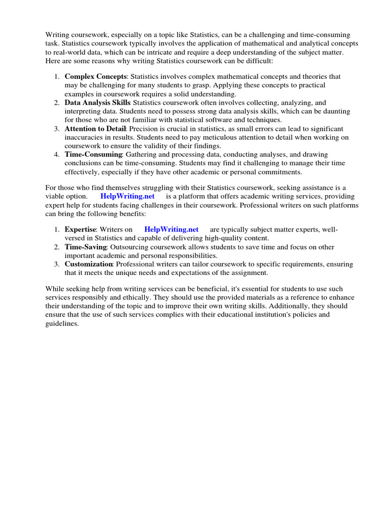 Examples of Statistics Coursework | PDF | Statistics | Sampling (Statistics)