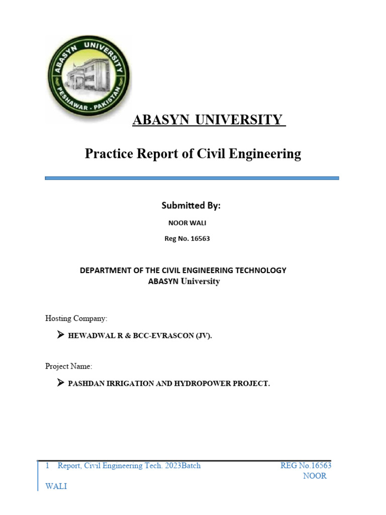 Noor Practice Report of Civil Engi | PDF | Auto Cad | Internship