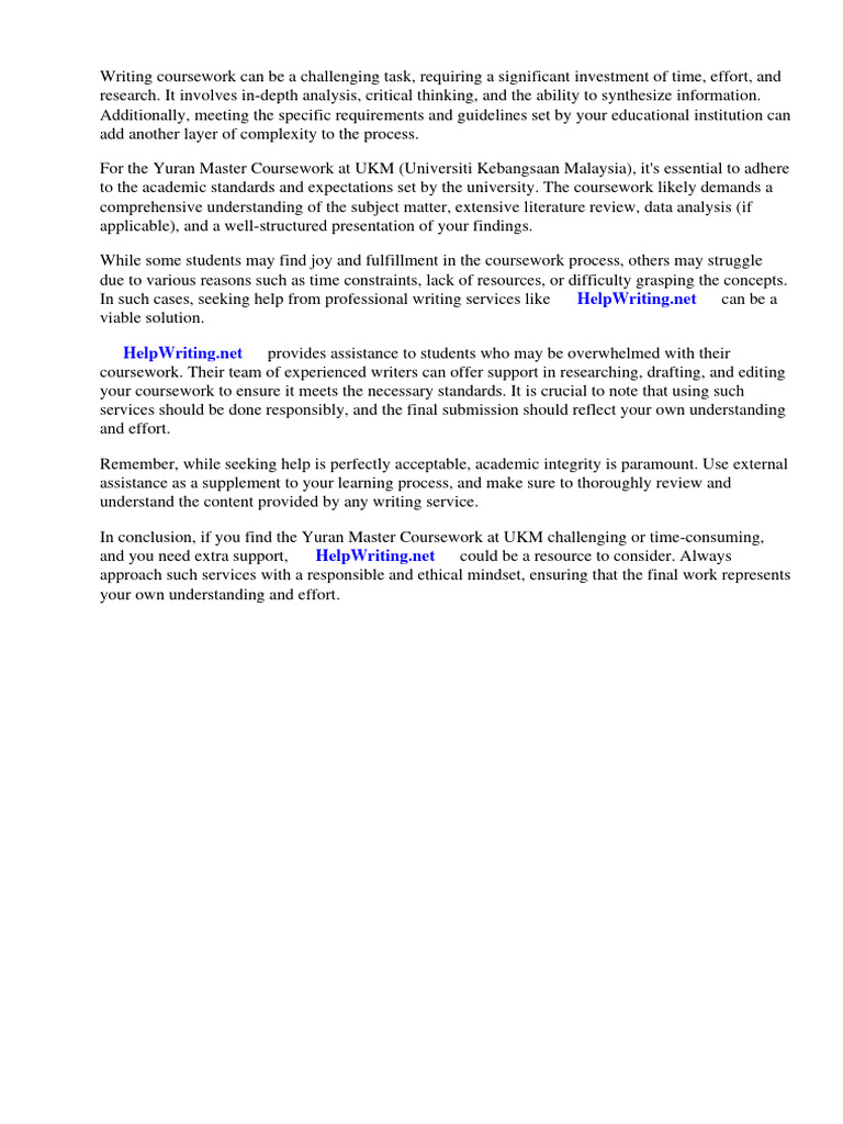 Yuran Master Coursework Ukm | PDF | Cognition