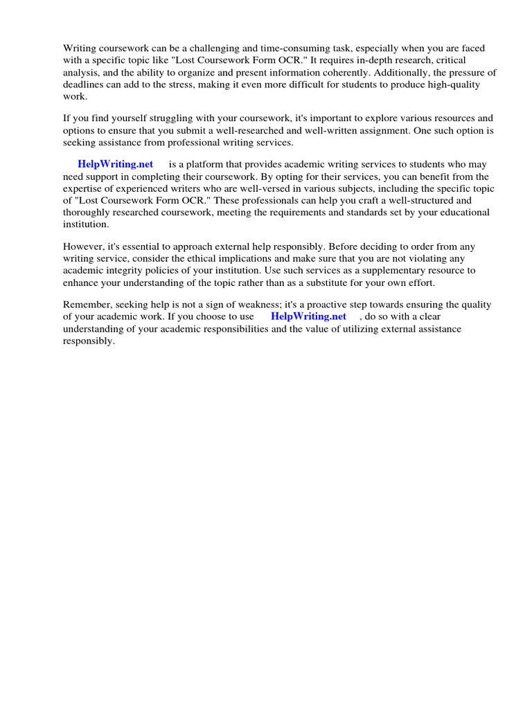 Lost Coursework Form Ocr Pdf Optical Character Recognition Computing 3333