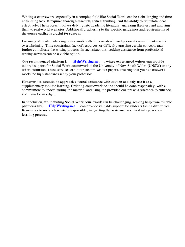 Social Work Unsw Course Outline | PDF | Learning | Educational Technology