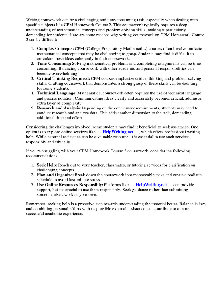 CPM Homework Course 2 | PDF | Mathematics | Critical Thinking