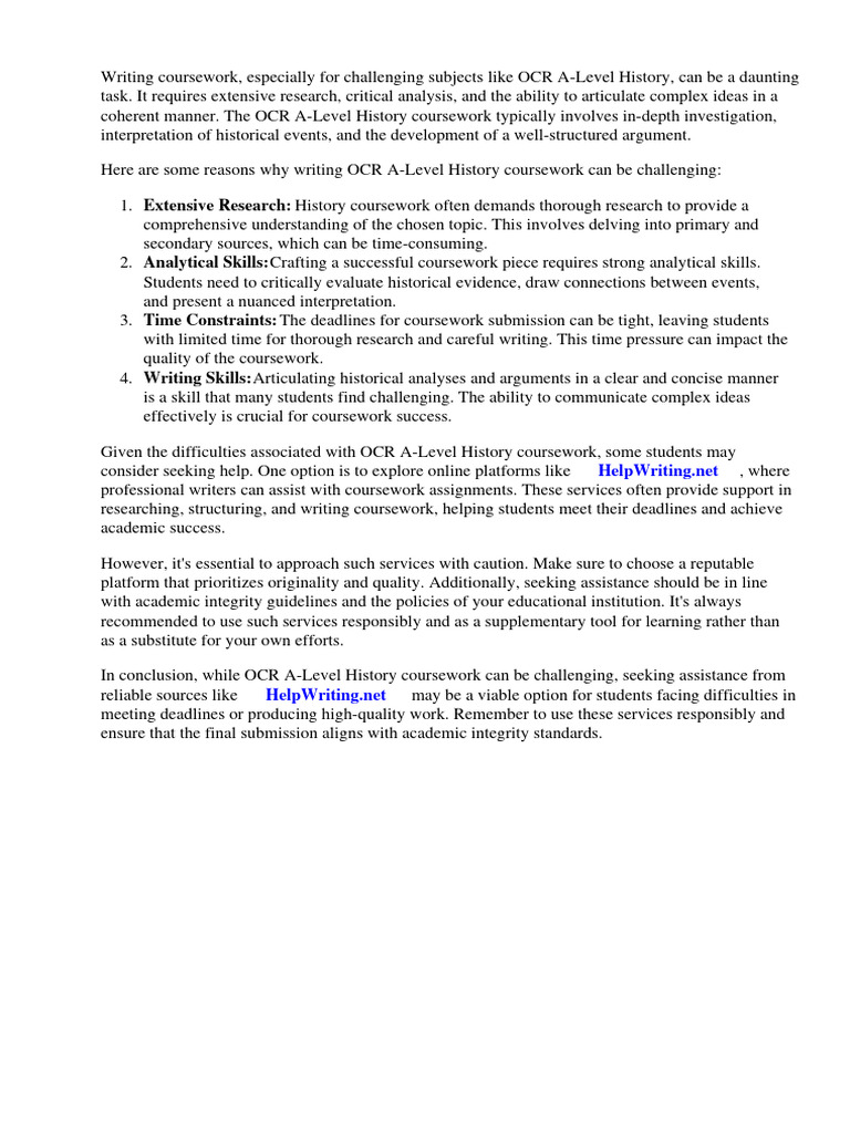 Ocr A-Level History Coursework Deadline | PDF | Historiography | Historian