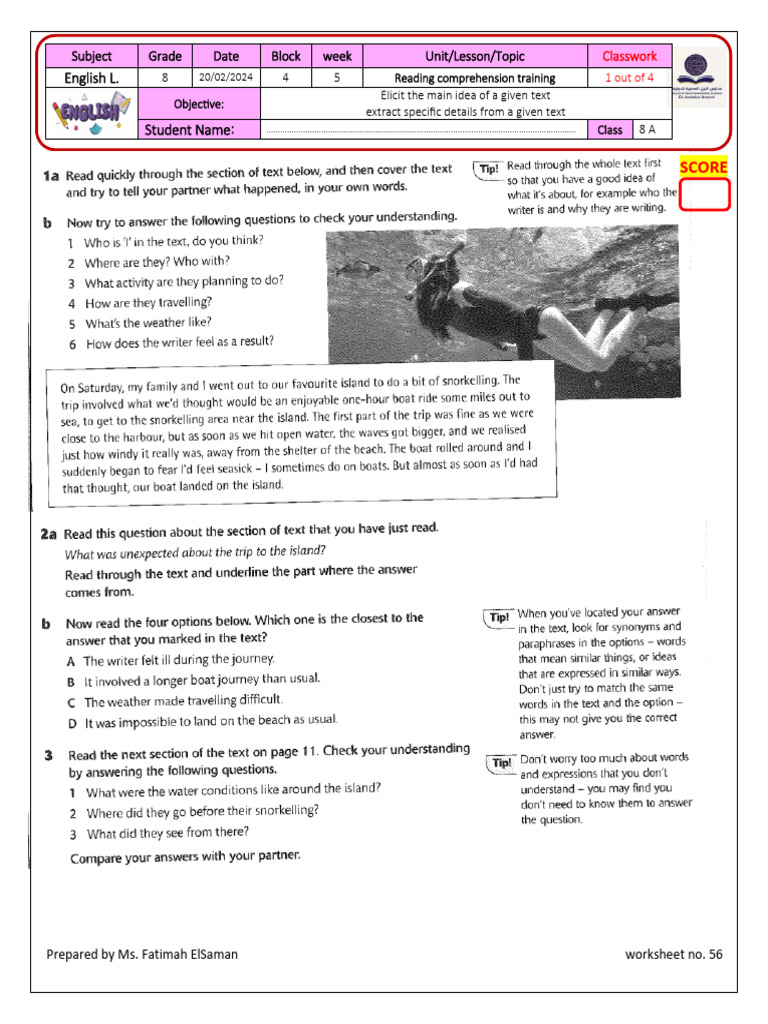 56 59 Reading Comprehension Training Exam Practice | PDF