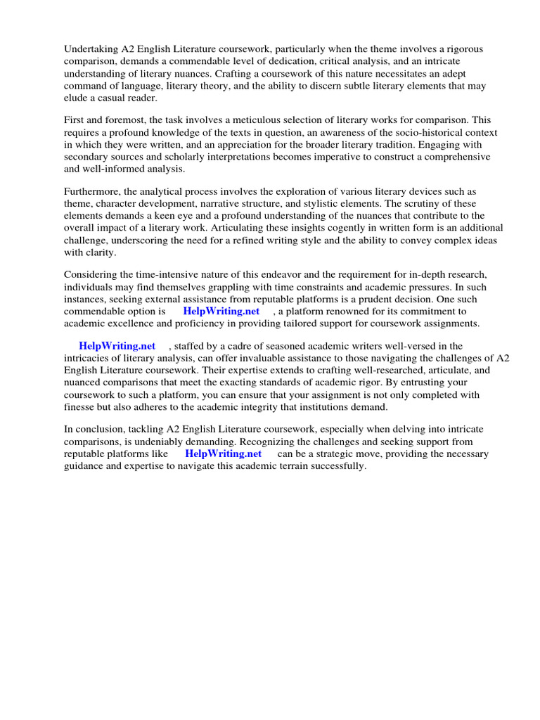 A2 English Literature Coursework Comparison | PDF | Rhetoric | Human ...