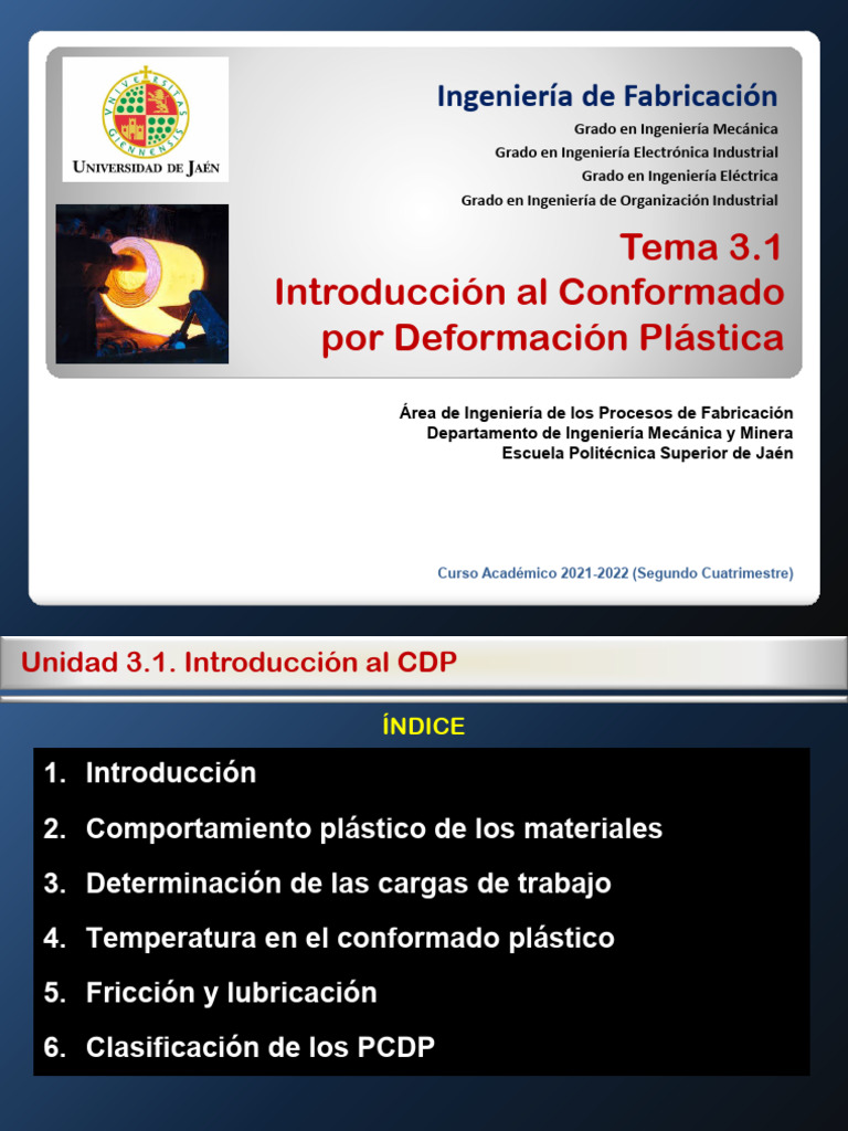 Tema 3.1. Introducción Al Conformado Plástico | PDF | Deformación (ingeniería) | Plasticidad ...