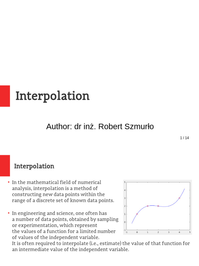 01 Interpolation 1 | PDF | Interpolation | Polynomial