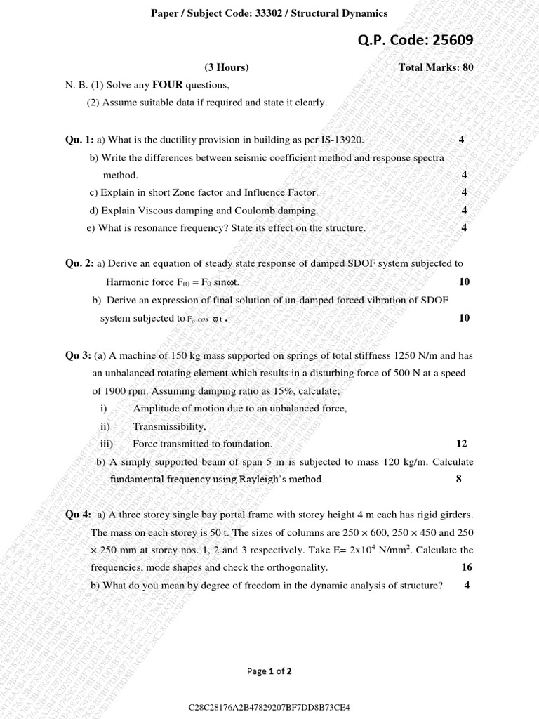 M.E.Civil Engg. Structural Engg (Sem. II) (Choice Base) Structural ...
