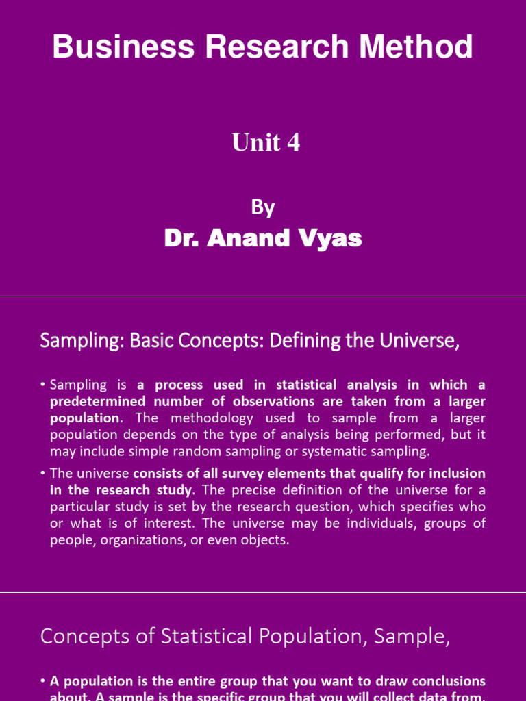Business Research Method: Unit 4 | Download Free PDF | Sampling ...